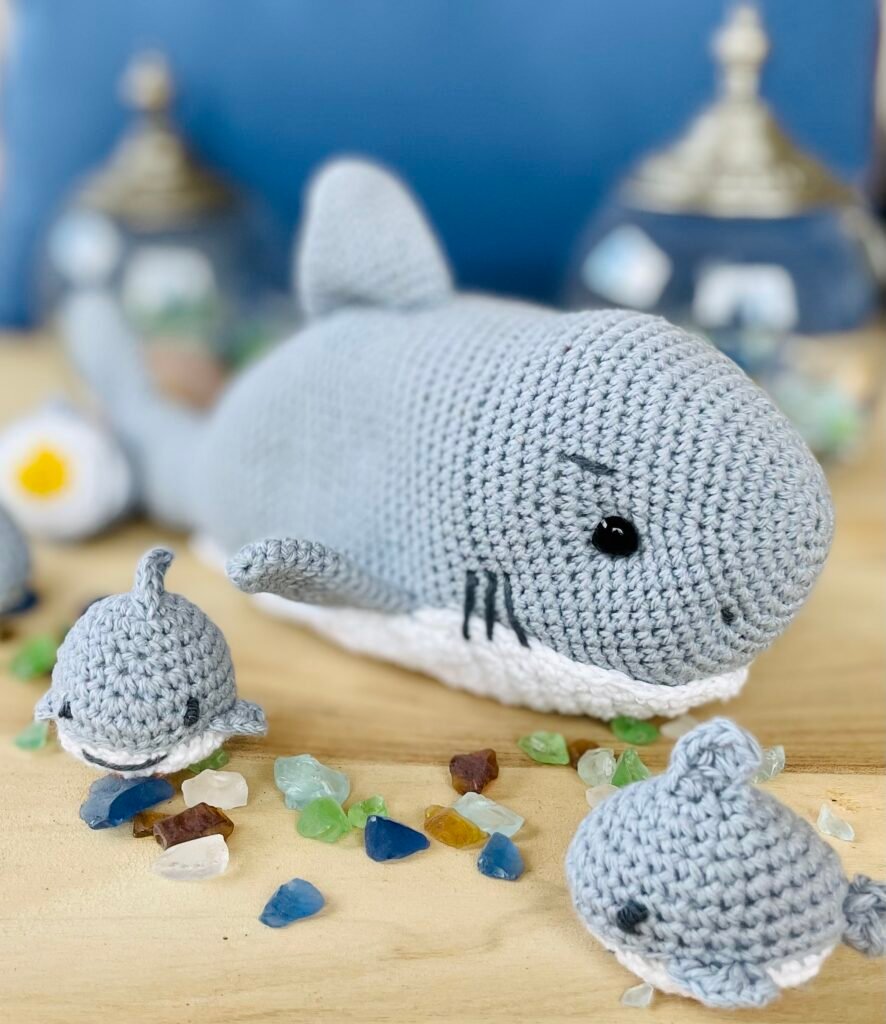 Shark with Mini sharks Game Crochet Pattern – Monacrochet